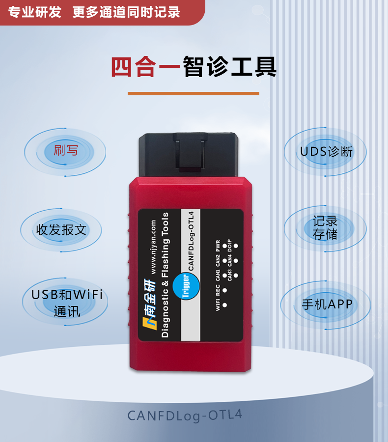 CANFDLog-OTL4|智诊工具|车辆故障检测|CAN接口数据|南金研